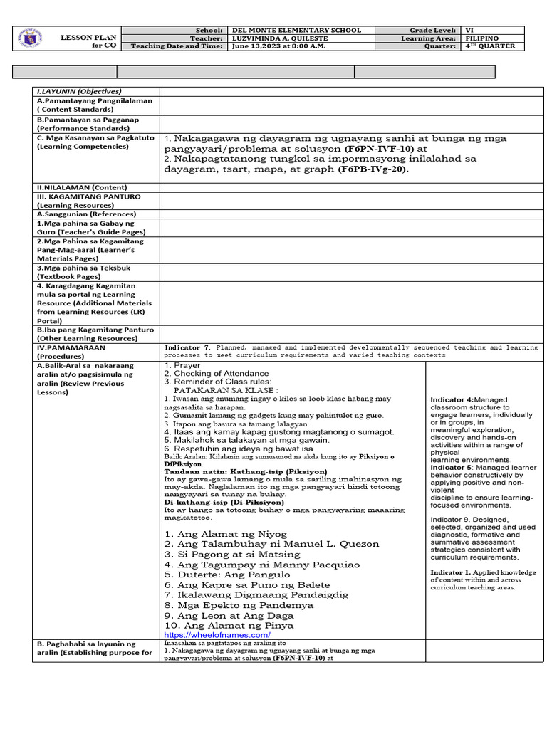 Co Filipino 6 - Q4 - W6 | PDF
