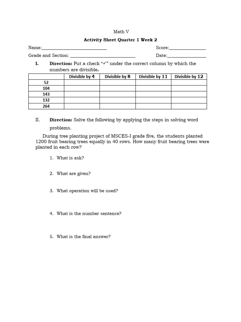 Math and Science-Activity-sheet-q1w2 | PDF