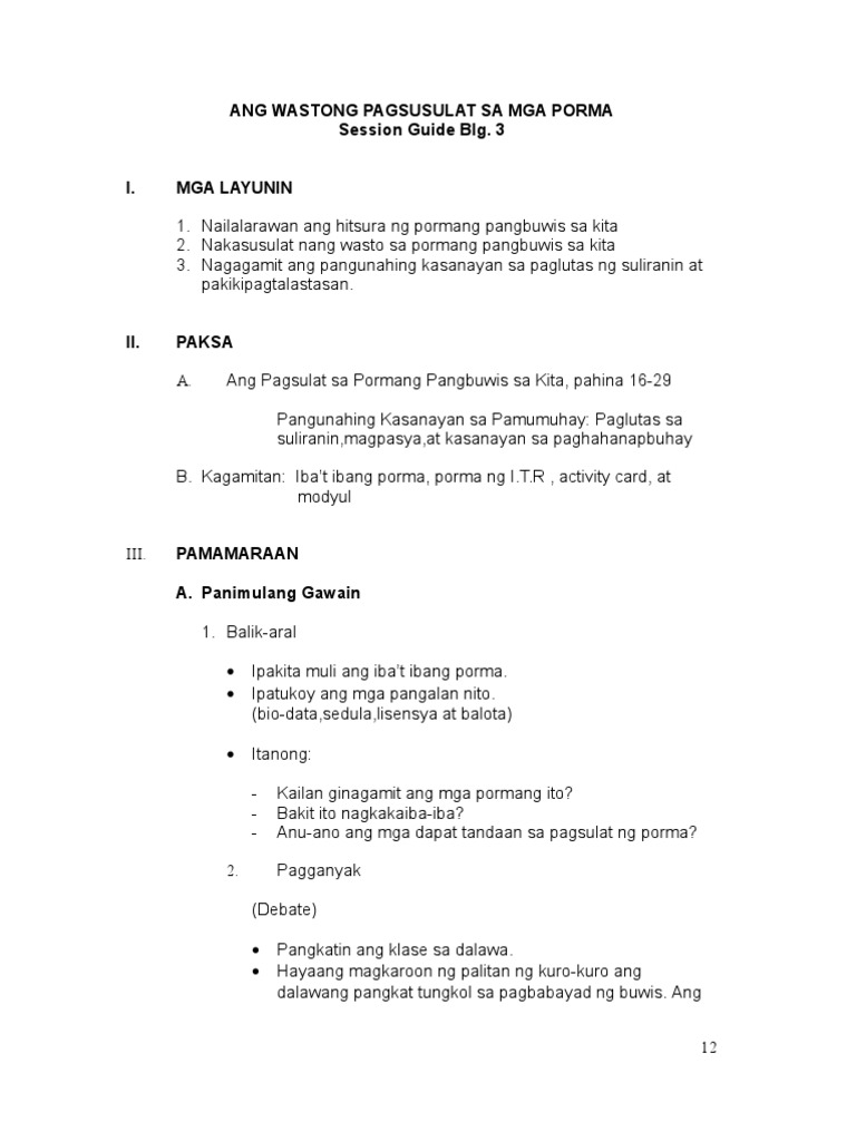LS1 - Ang Pagsulat NG Porma 3 | PDF
