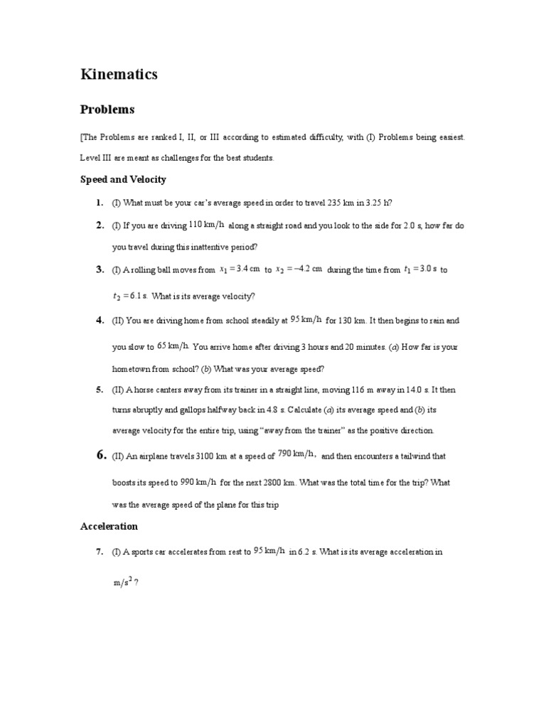 Tutorial 4 Kinematics | PDF | Speed | Acceleration