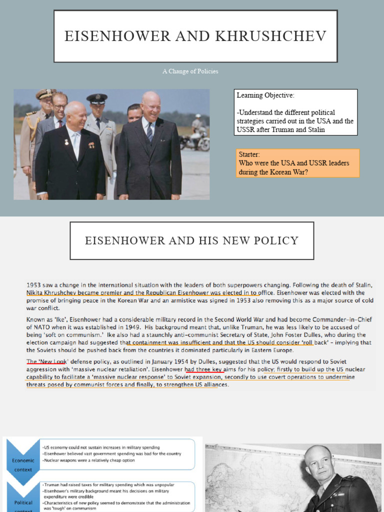 Eishenhower vs. Khrushev | PDF | Nikita Khrushchev | Cold War