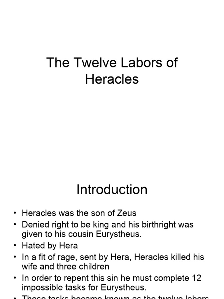 The Twelve Labors of Heracles | PDF | Greek Mythology | Argonauts