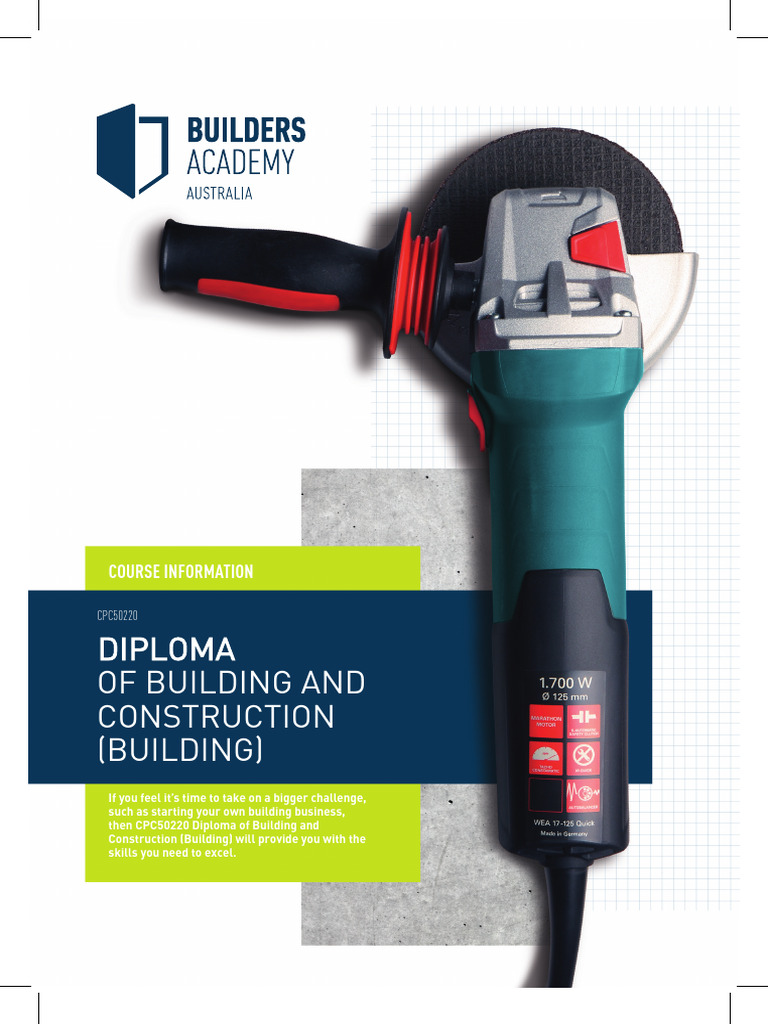 Diploma of Building and Construction (Building) : Course Information ...