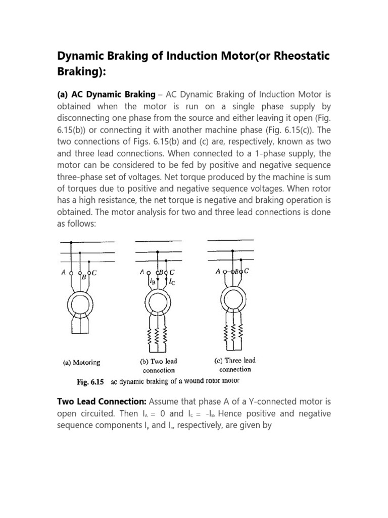 Dynamic Braking of Induction Motors | PDF | Electric Motor | Electrical ...