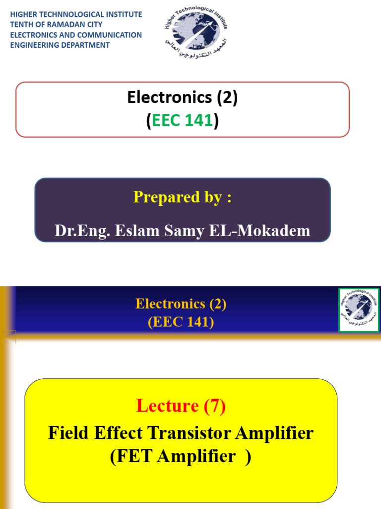 Lecture 7 Field Effect Transistor | PDF | Field Effect Transistor ...