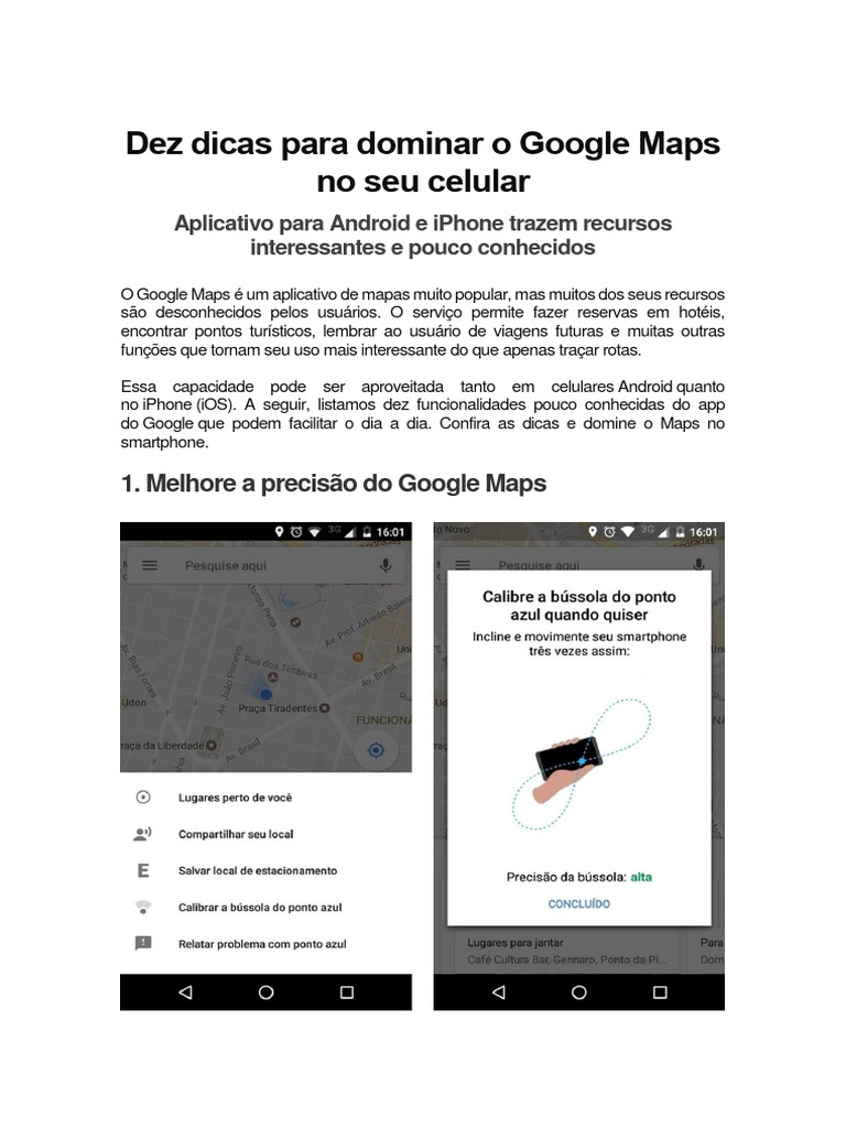 Dicas para usar Google Maps no celular | PDF | Android (sistema ...