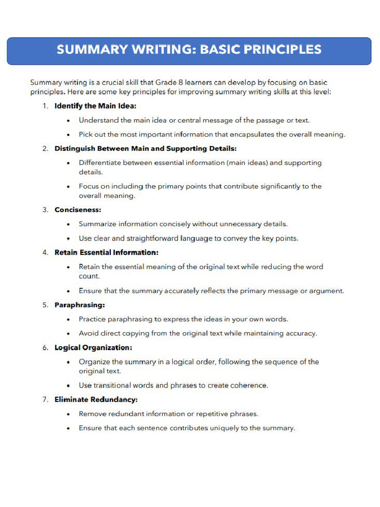 Summary Writing | PDF