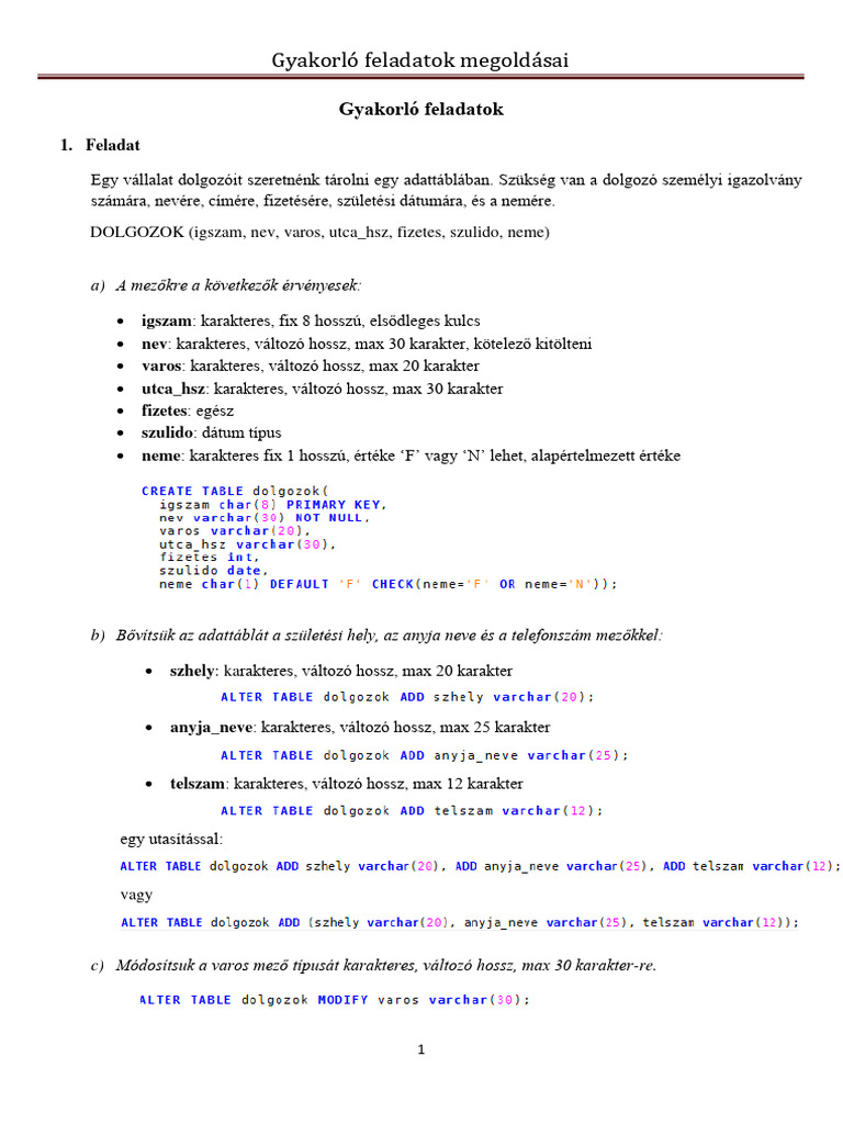 1 Labor Megold | PDF