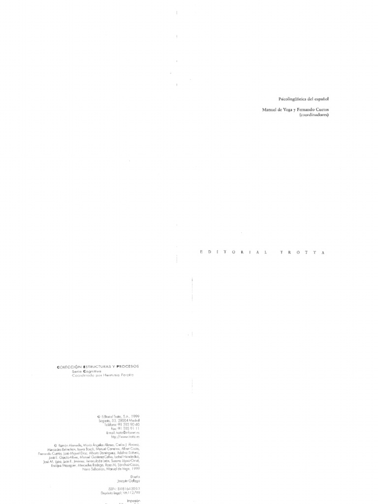 DE VEGA-CUETOS - Psicolingüística Del Español | PDF | Verbo | Comunicación DE VEGA-CUETOS - Psicolingüística Del Español | PDF | Verbo | Comunicación