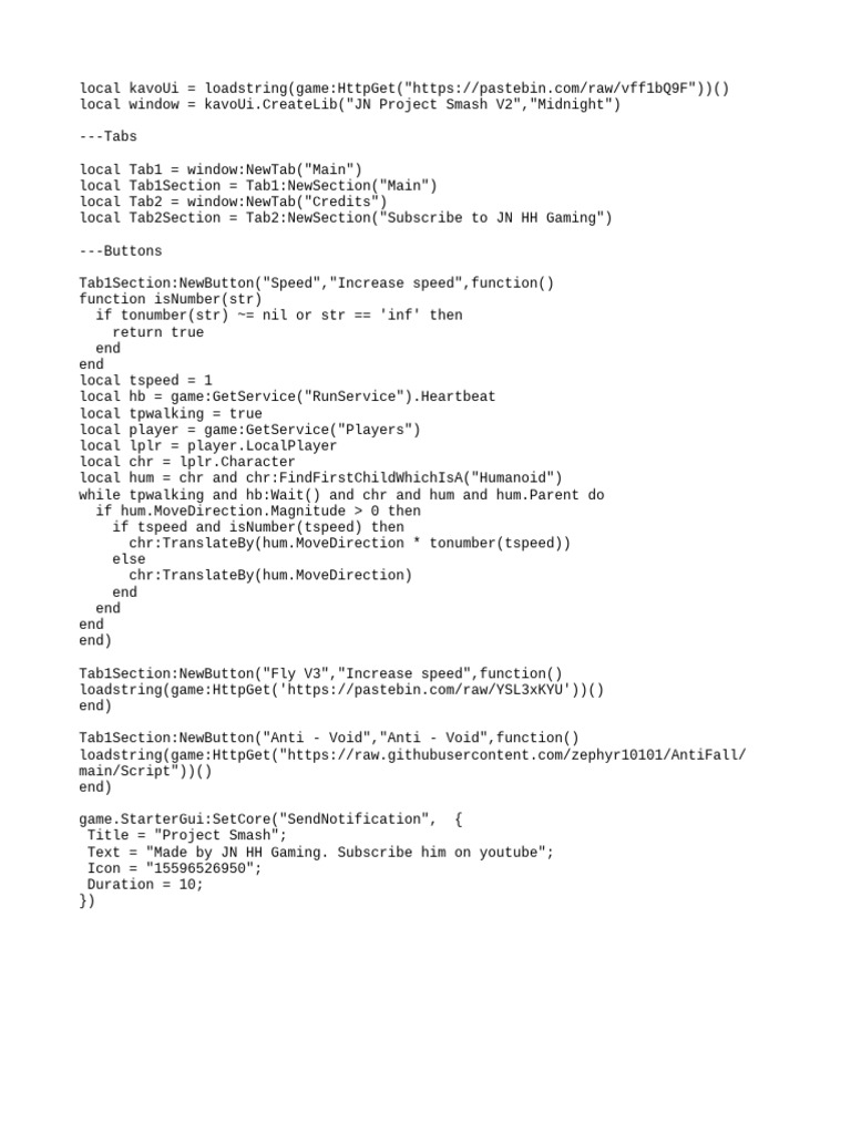 Project Smash Best Script | PDF
