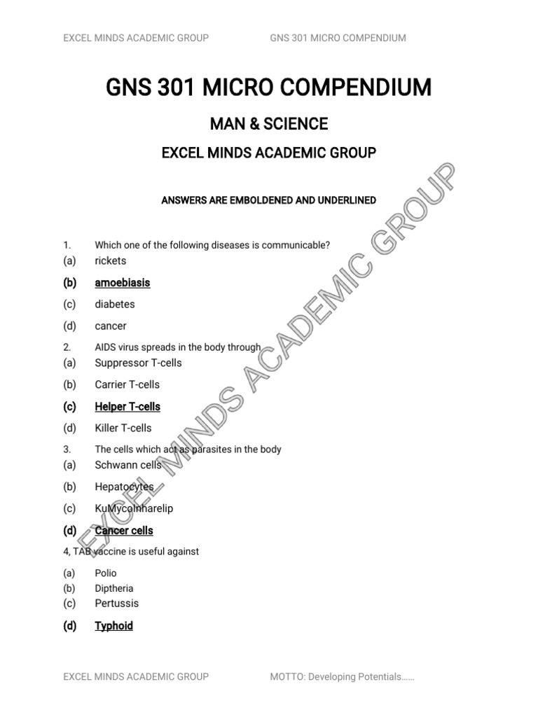 GNS 301 - Emag Micro Compendium | PDF | Medical Specialties