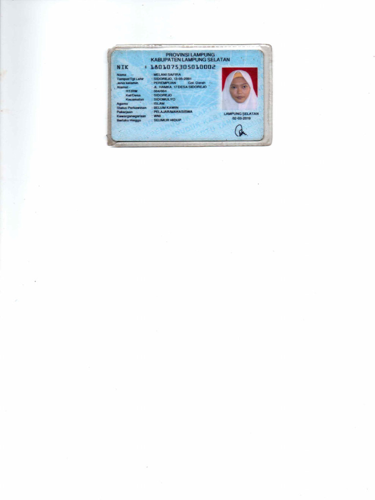 Melani Safira KTP | PDF