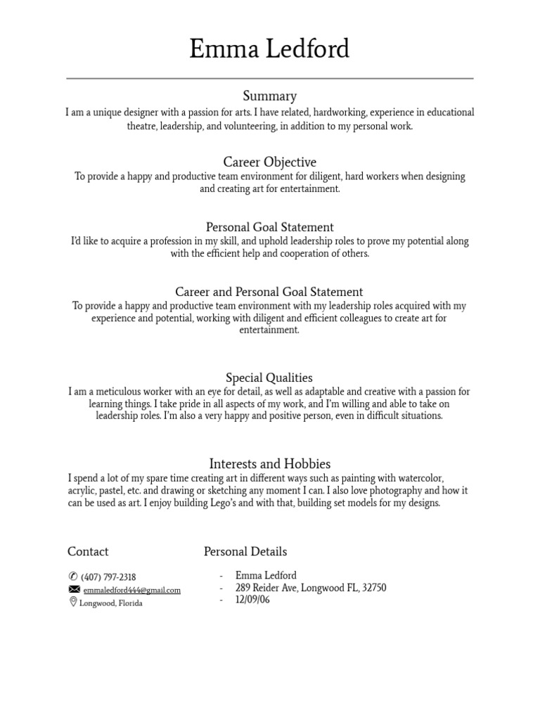 Professional Resume Emma Ledford | PDF