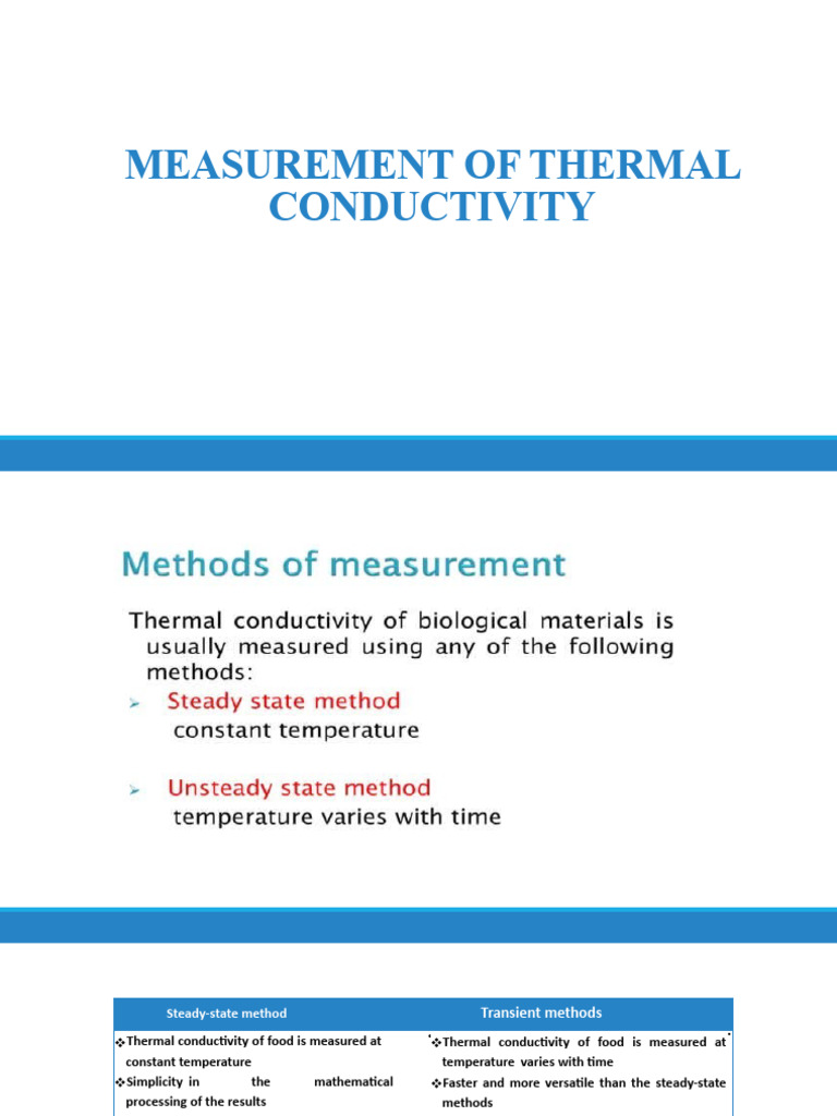 Thermal Conductivity Measurement Methods | PDF | Heat | Heat Transfer