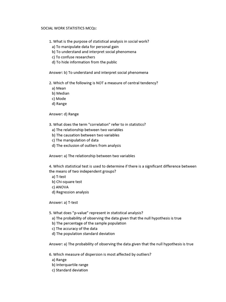 SOCIAL WORK STATISTICS | PDF | Statistics | Sampling (Statistics)
