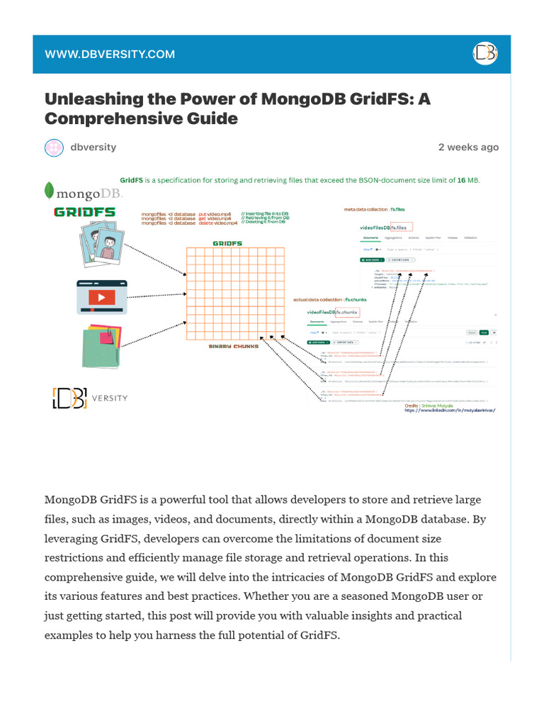 Unleashing The Power of MongoDB GridFS - A Comprehensive Guide | PDF ... Unleashing The Power of MongoDB GridFS - A Comprehensive Guide | PDF ...