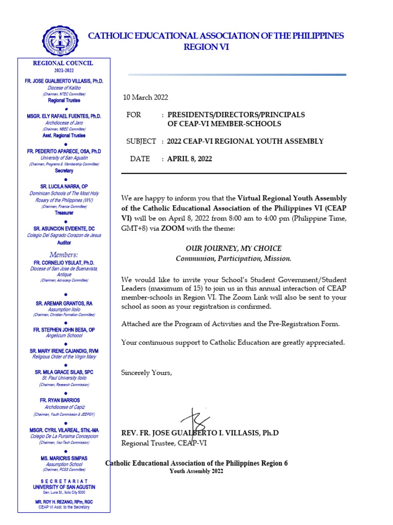 CEAP-VI Youth Assembly Invite | PDF