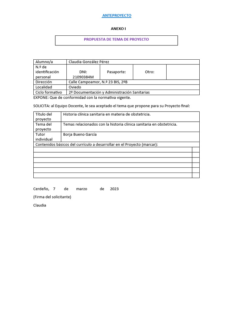 Anteproyecto Modificado | PDF | Historial médico | Hospital
