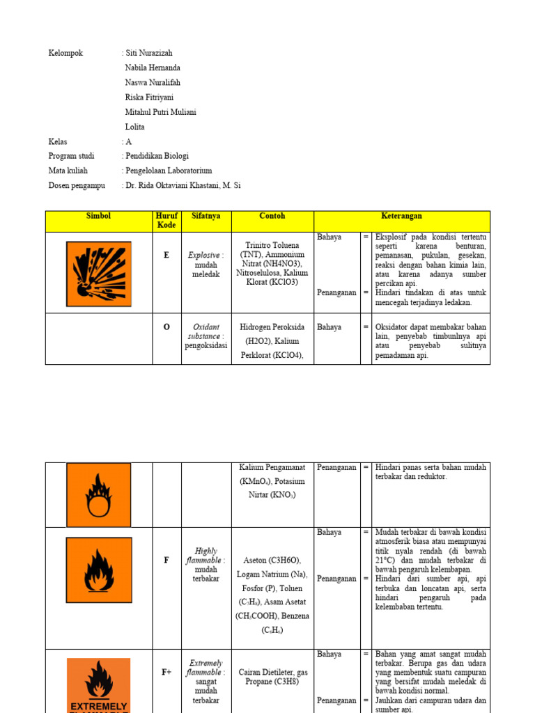 Simbol Bahaya Bahan Kimia Laboratorium | PDF