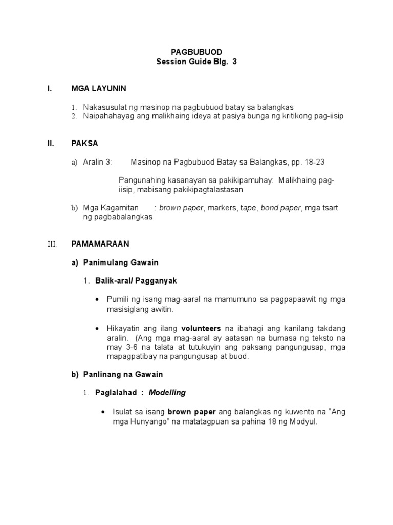 Pagbubuod 3 | PDF