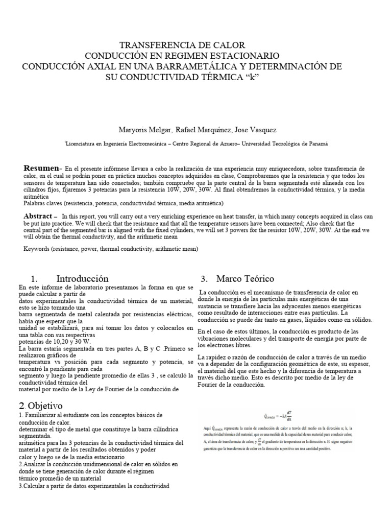 LAB1 | PDF | Conduccion termica | Calor