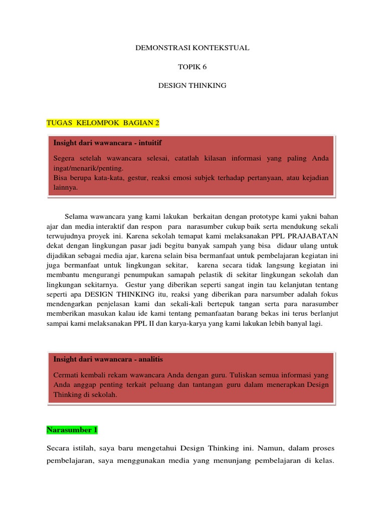 Penerapan Design Thinking dalam Pembelajaran | PDF