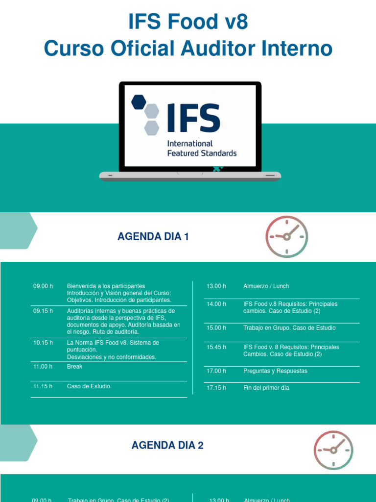 Traduccion - IfS FOOD V8 Internal Audit Course FINAL | PDF | Análisis ...