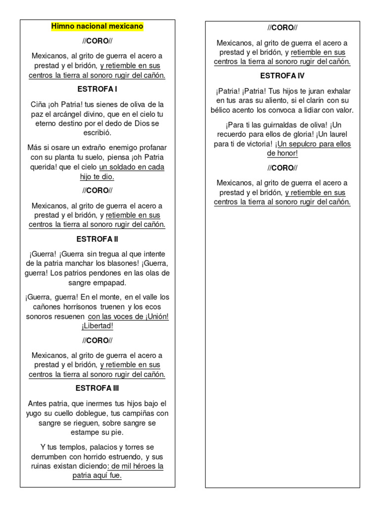 Himno Nacional y Toque de Bandera. | PDF