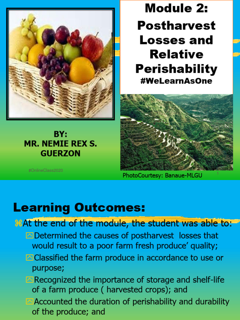 Postharvest Losses and Relative Perishability of Crops | PDF ...