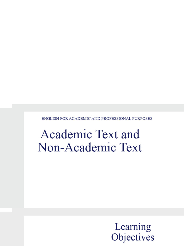 1 - Academic and Non Academic Text | PDF | Cognition | Human Communication
