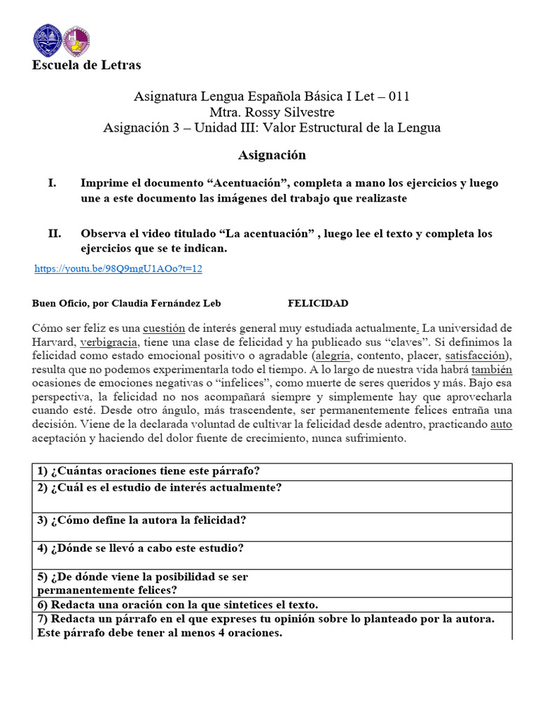 Asignación 3 Unidad III Let-011 R. Silvestre 24-I | PDF | Estudios de idiomas extranjeros ...
