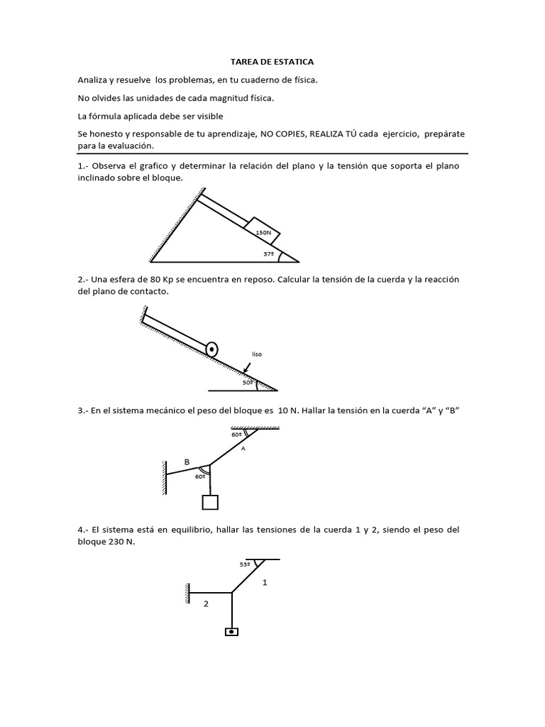 Tarea de Estatica | PDF