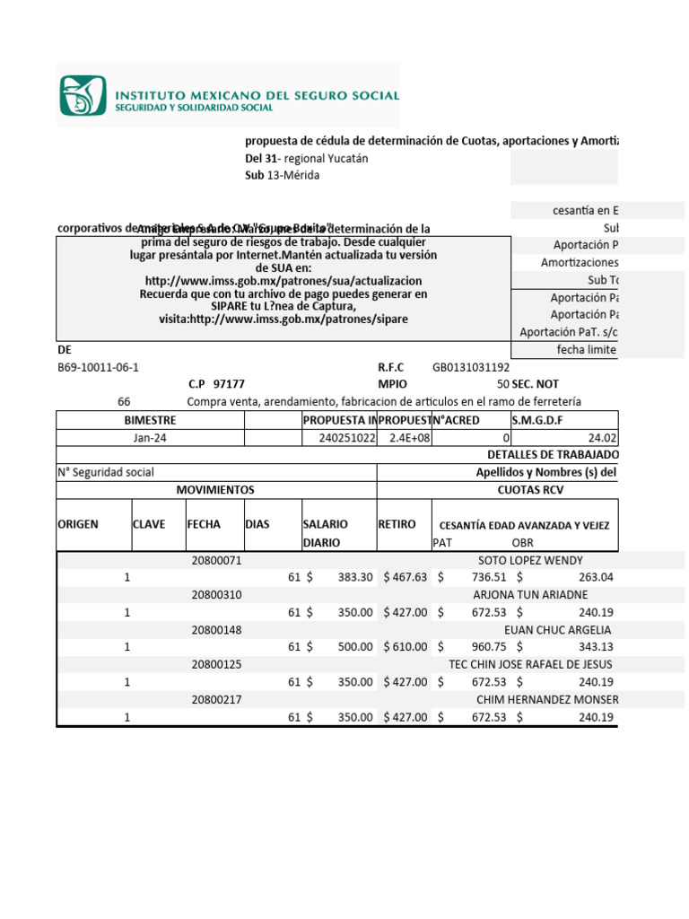 Cédula de Determinación | PDF