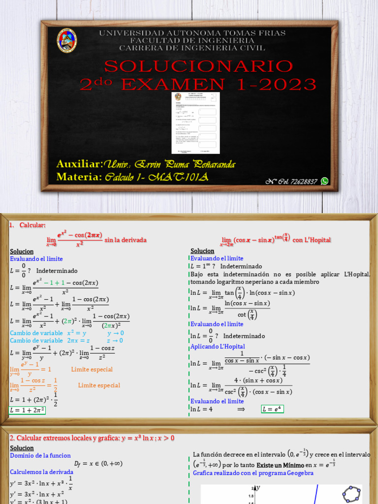 Sol. Exa-2 | PDF | Derivado | Conceptos matemáticos