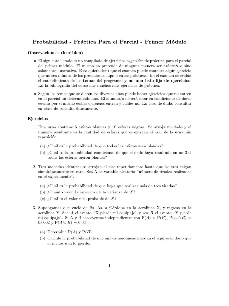 Practica Modulo 1 | PDF | Variable aleatoria | Probabilidad