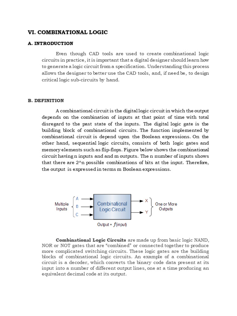 Module Vi Combinational Logic Circuit | PDF | Logic Gate | Boolean Algebra