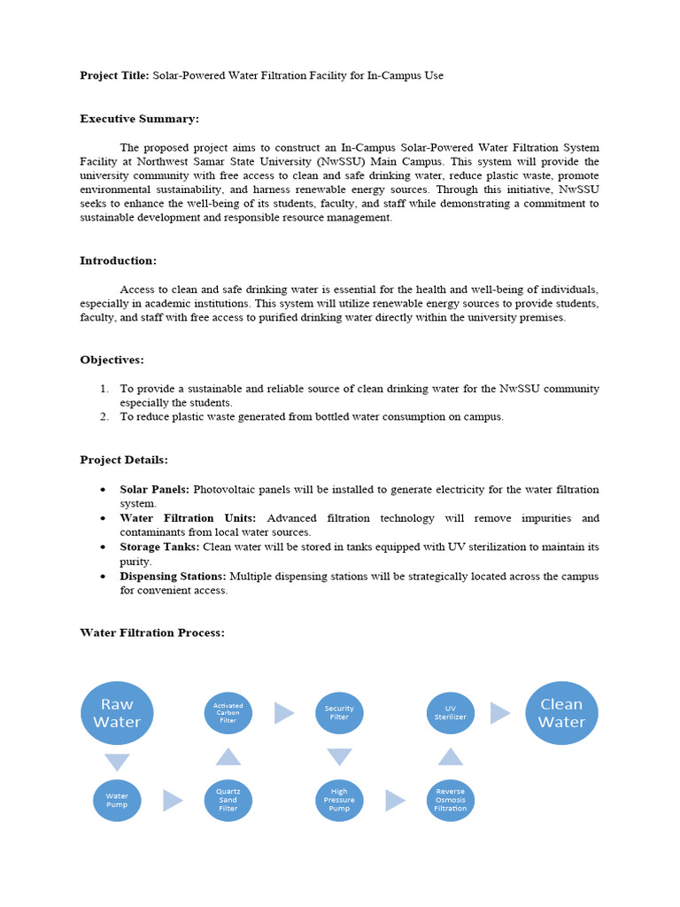 Solar-Powered Water Filtration Project | PDF | Water Purification | Water