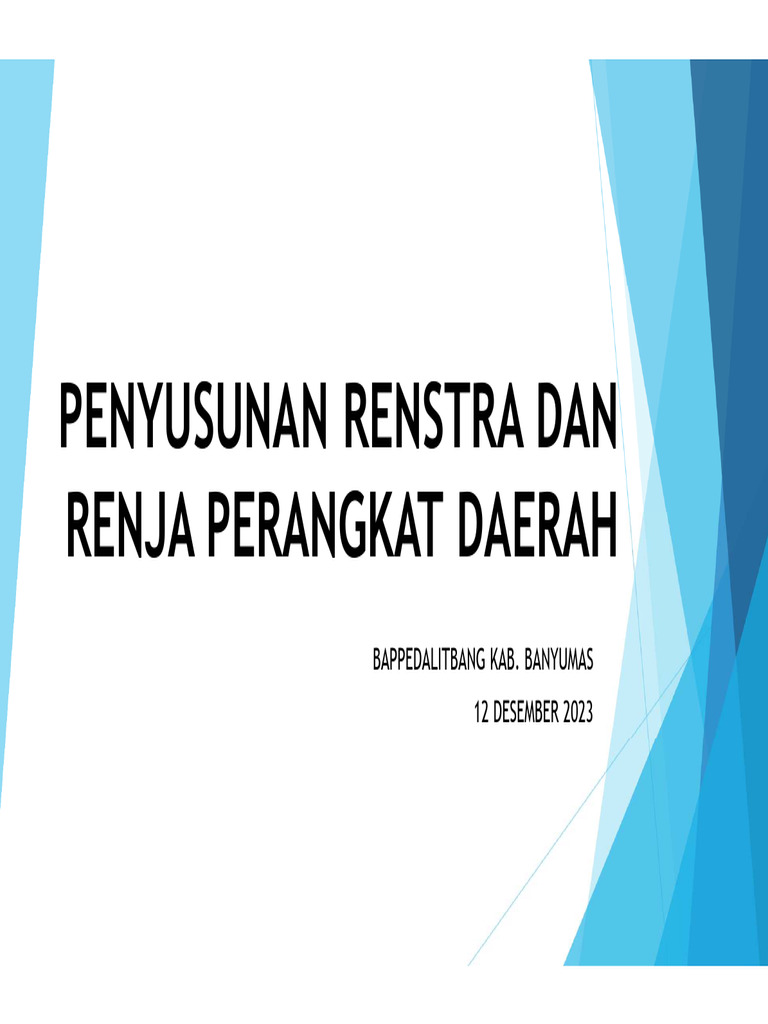 Paparan Penyusunan Renstra Dan Renja-pak Triadi | PDF
