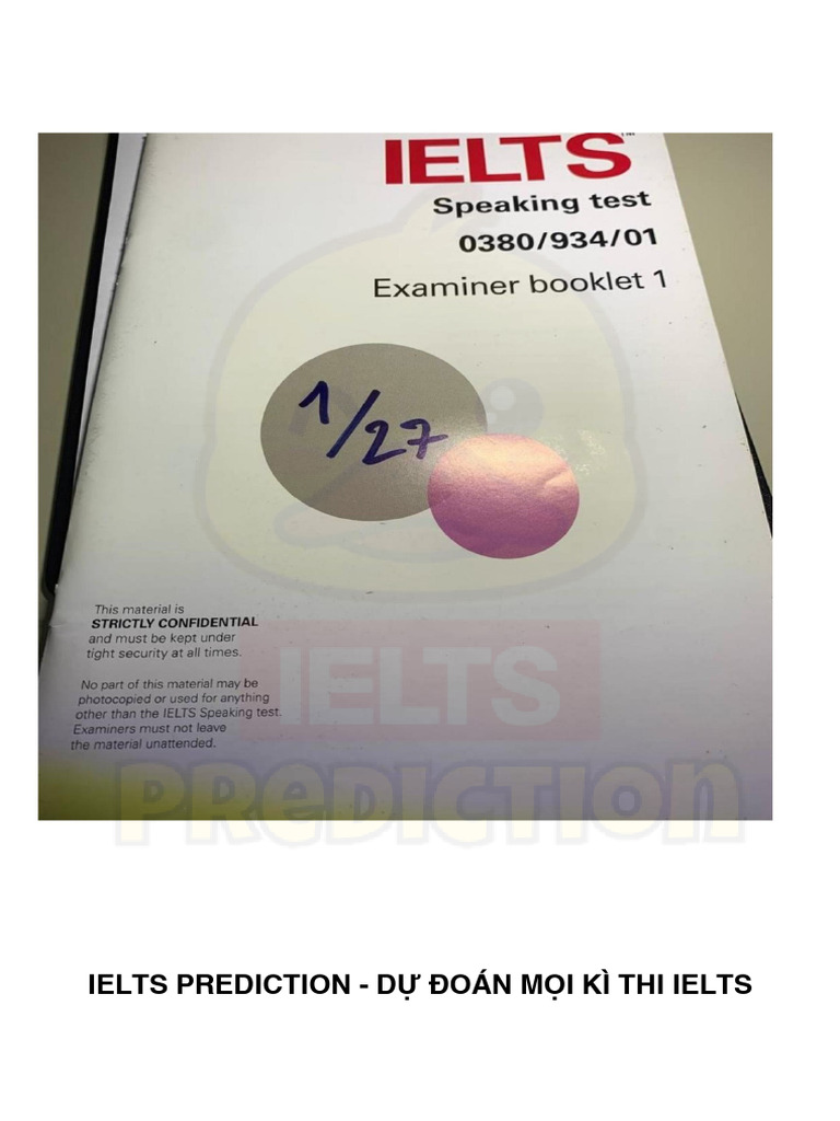 Booklet Speaking Jan-Apr - 2024 - IELTS Prediction | PDF
