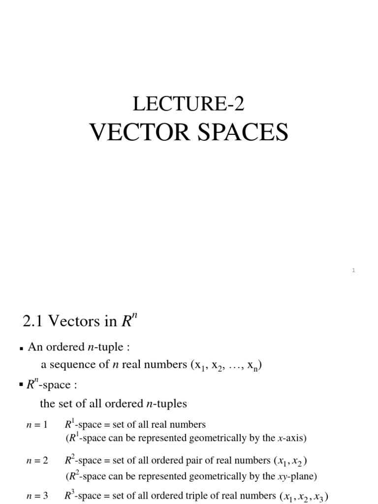Lecture-2 Vector Spaces-21 | Download Free PDF | Linear Subspace | Vector Space