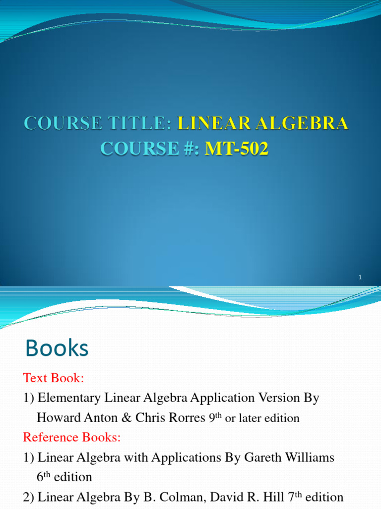 Lecture-1 New | PDF | System Of Linear Equations | Numerical Analysis