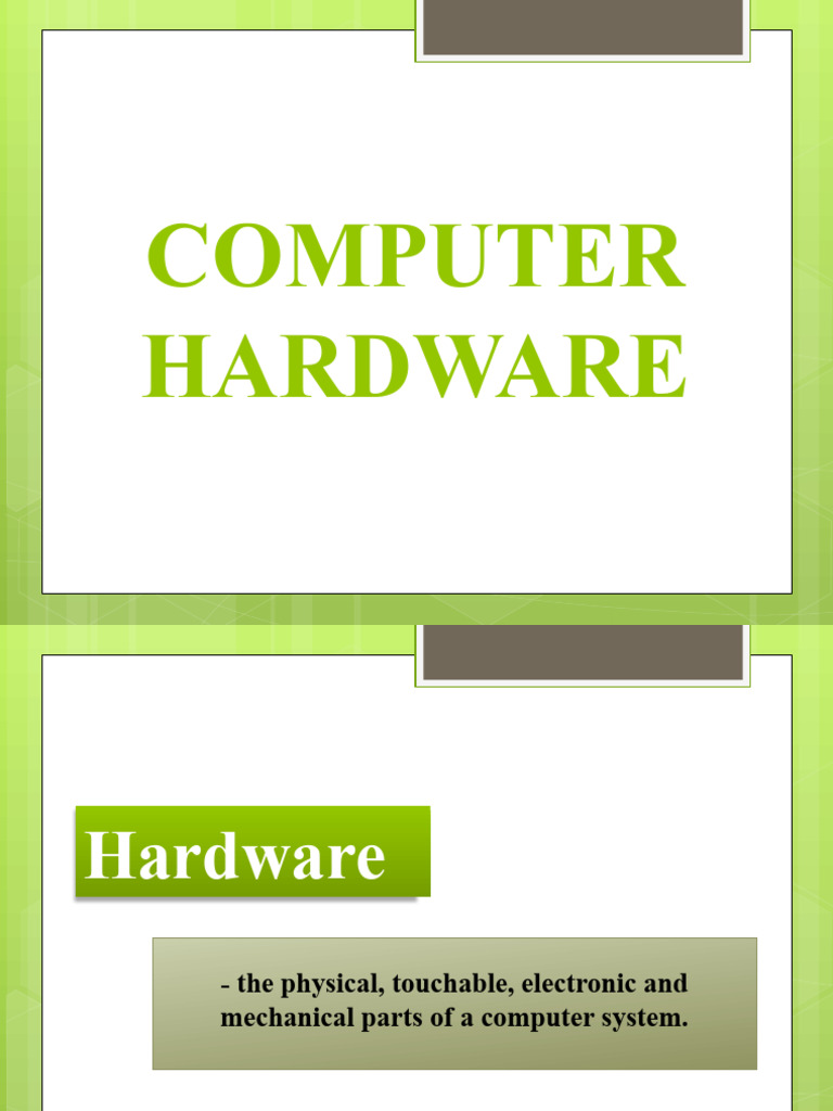 Lesson 1 Computer Hardware | PDF | Random Access Memory | Computer Data ... Lesson 1 Computer Hardware | PDF | Random Access Memory | Computer Data ...