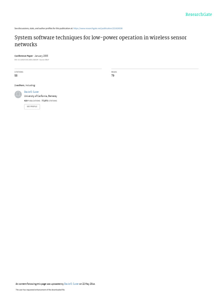 System Software Techniques For Low-Power Operation | PDF | Wireless ...