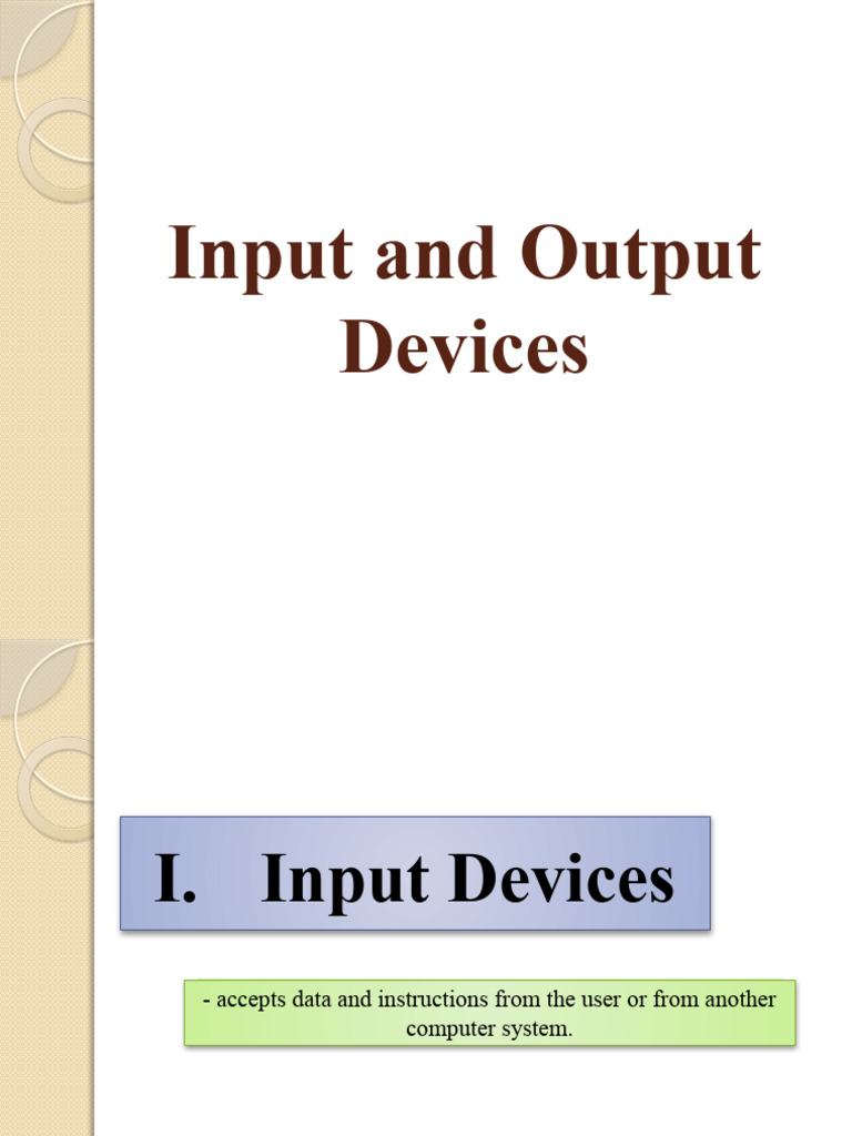 Lesson 1.2 Input and Output Devices | PDF | Usb | Computer Monitor