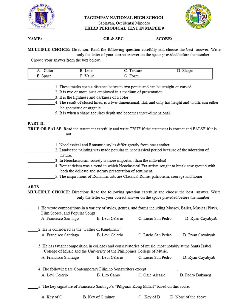 PT G9 Mapeh | PDF | Festival | First Aid