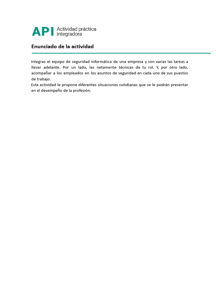 API2 - Enunciado de La Actividad | PDF | Informática