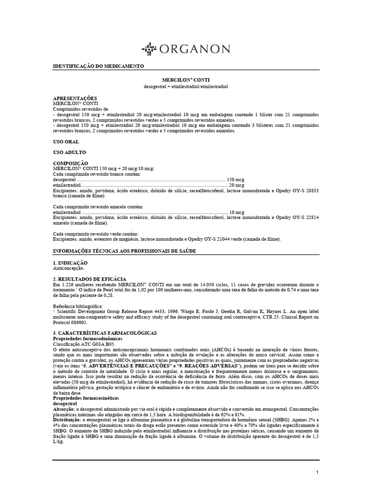 Mercilon-Conti Bula Profissional | PDF | Gravidez | Câncer
