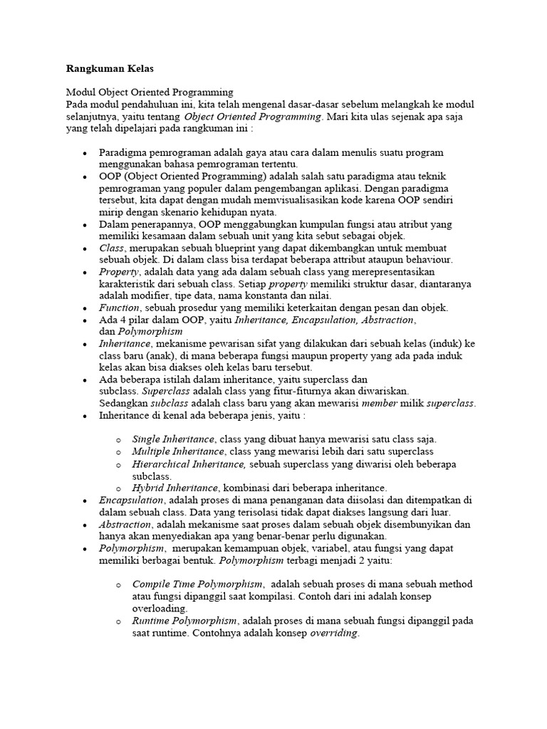 OOP and SOLID Rangkuman | PDF | Teknologi & Rekayasa