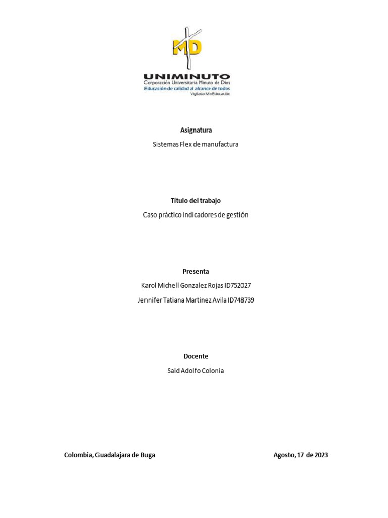 Caso Practico Indicadores de Gestion FINAL | PDF | Business | Calidad (comercial)