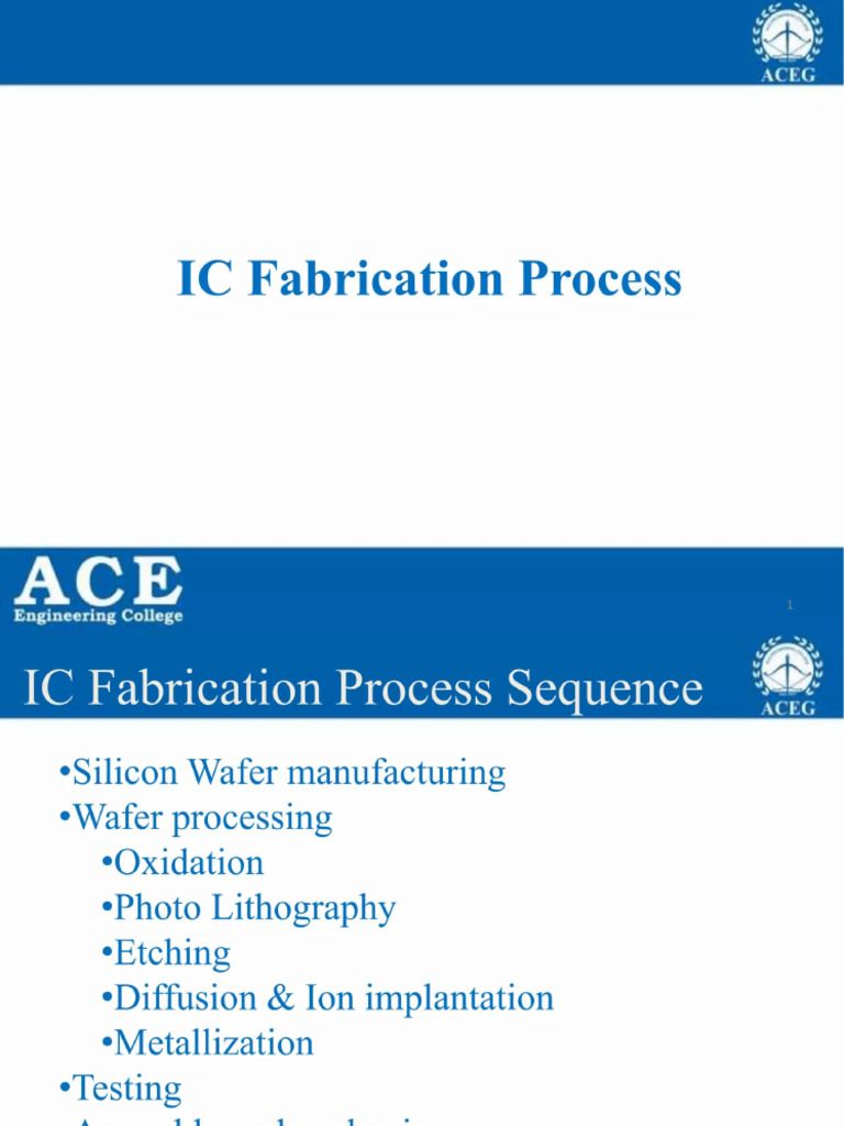 Lecture3 IC fabrication process | PDF